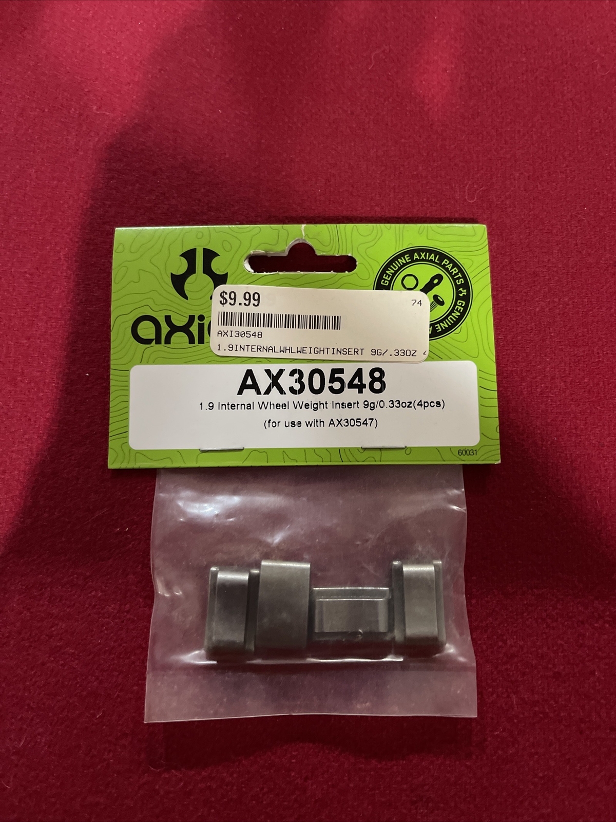 Axial AX30548 1.9 Internal Wheel Weight Insert 9g/.33oz (4) XR10 SCX10 ...