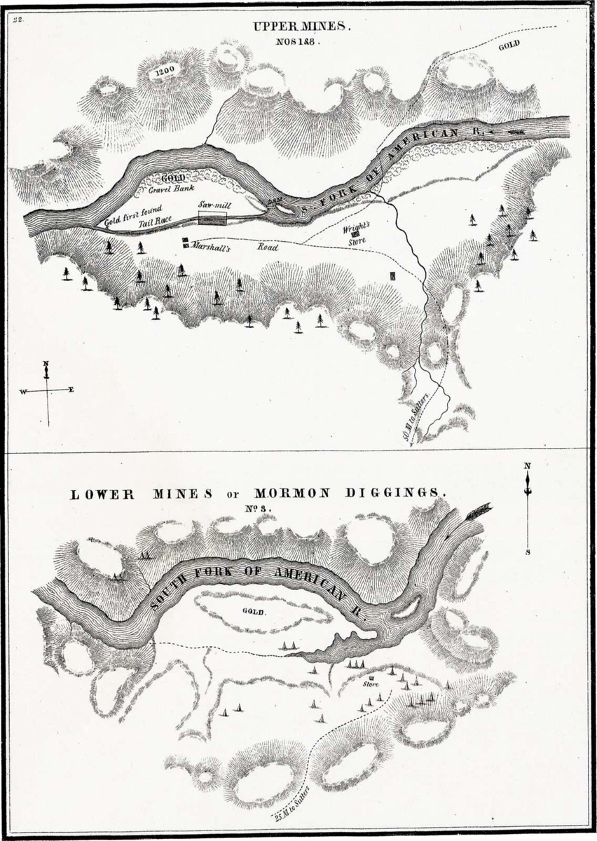 Gold Rush Map 1848