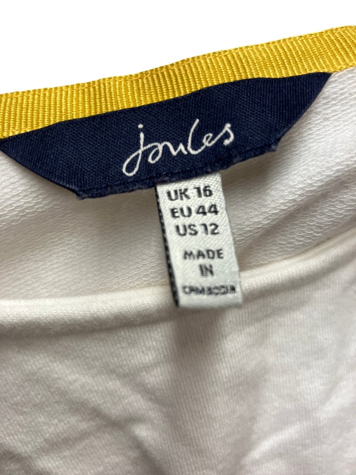 Joules Navy Striped Top Long Sleeve Button Detail - UK 16 | eBay UK