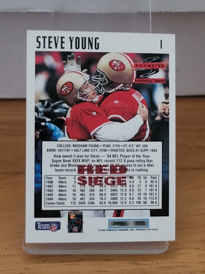1995 SCORE STEVE YOUNG RED SIEGE PARALLEL CARD #1 | eBay