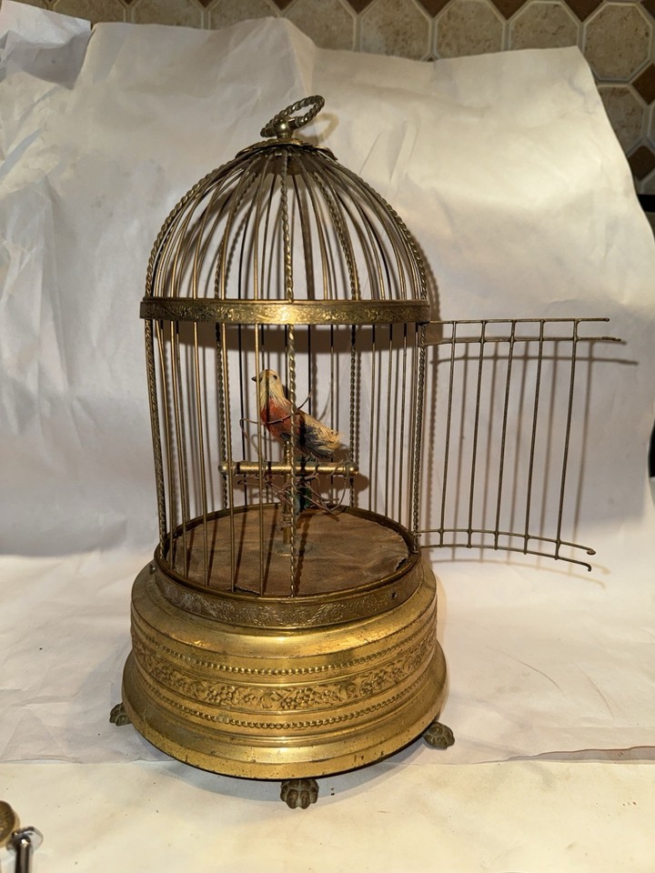 Antique French Singing Bird Birdcage Automata Automaton Music Box | eBay