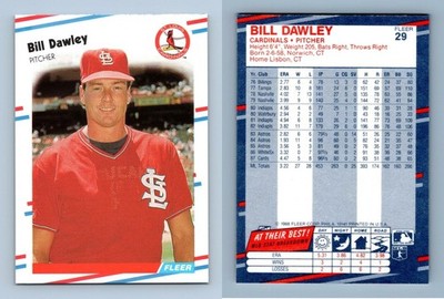 Bill Dawley - Cardinals #29 Fleer 1988 Baseball Trading Card | eBay UK