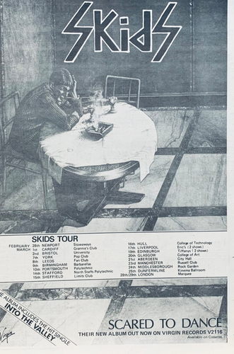 SKIDS 1979 vintage UK POSTER ADVERT SCARED TO DANCE | eBay