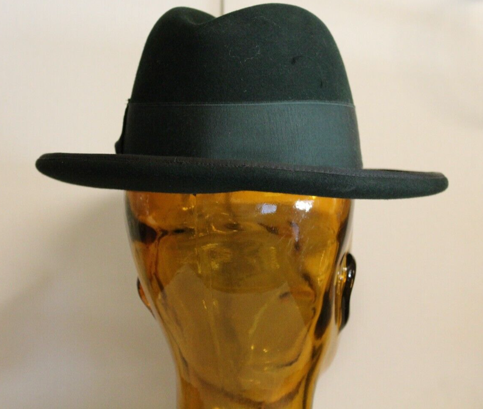 MILLER HATS Genuine 5X Fur Green Fedora HAT SIZE 6 3/4 | eBay