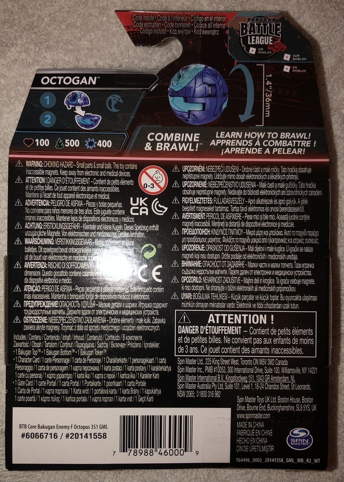 Bakugan OCTOGAN By Spin Master BATTLE LEAGUE COMBINE & BRAWL NEW FAT ...