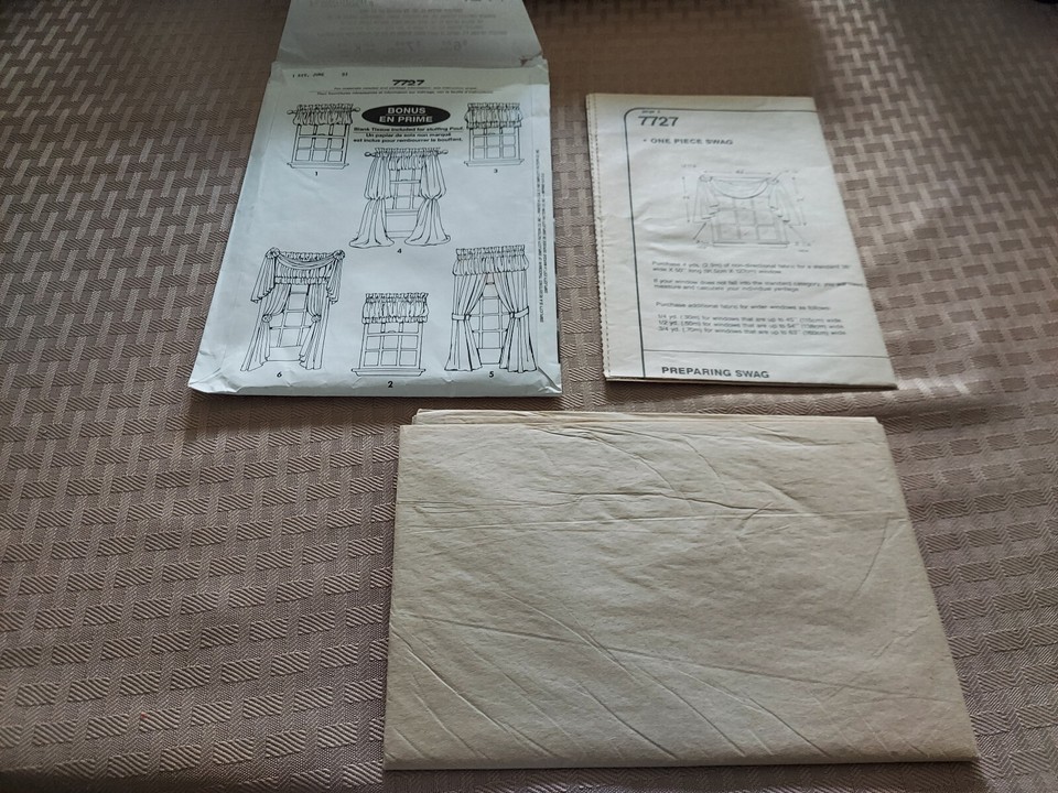 Simplicity Pattern 7727 Swag Curtain Instructions One Size UNCUT | eBay