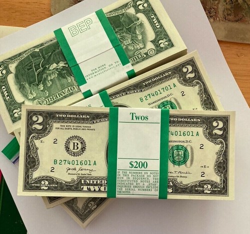 RARE !! MINT 2017-A Two Dollar $2 Bill Pack - 100 notes New York Series ...