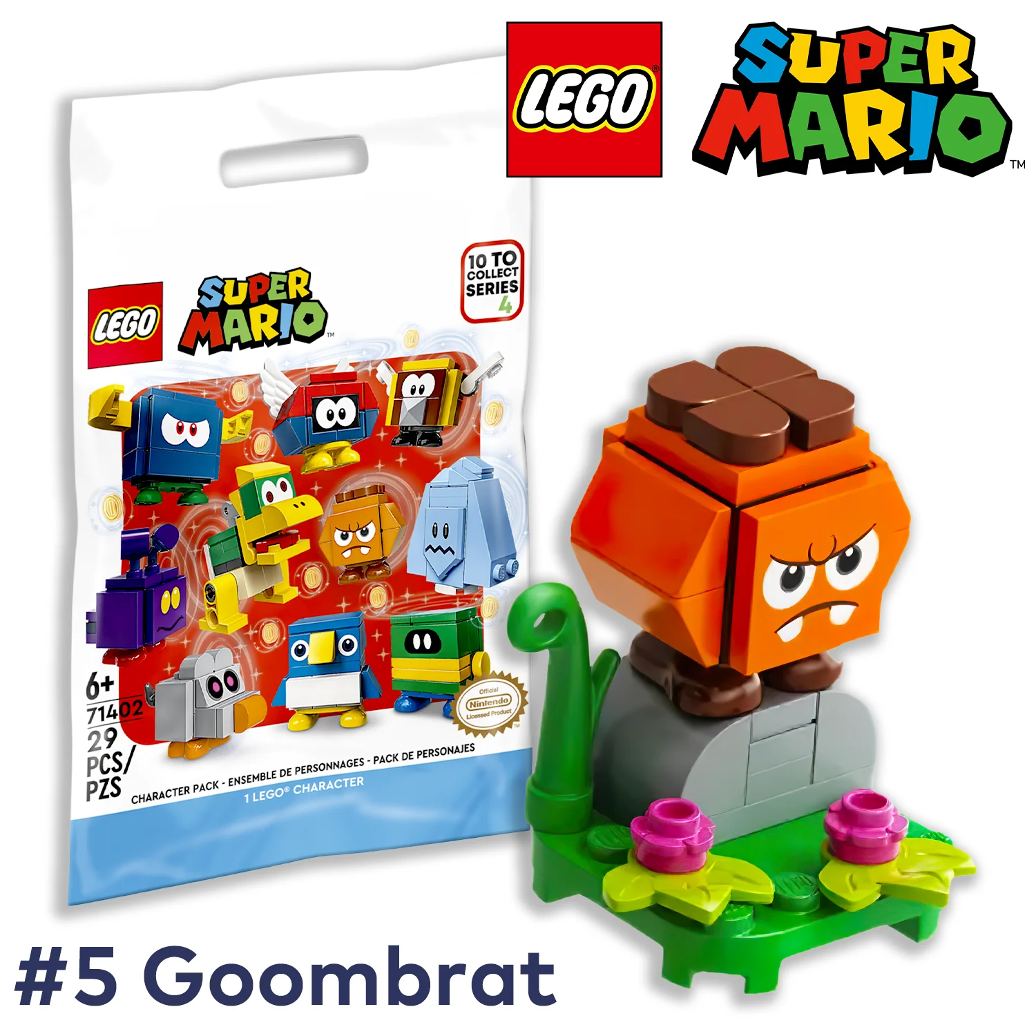 GOOMBRAT LEGO Minifigure #5 (Super Mario Blind Bag Series 4) BRAND NEW ...
