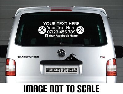 PERSONALISED HANDYMAN BUSINESS DECAL CAR & VAN VINYL SIGN STICKERS ...