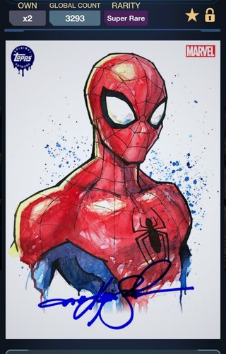 Topps Marvel Collect Digital 2020 Original Watercolor SPIDER-MAN Blue ...