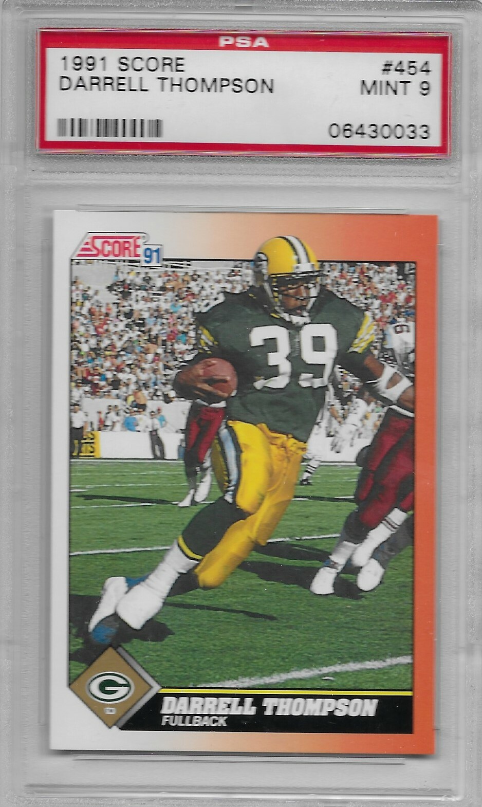 1991 Darrell Thompson PSA 9 SCORE #454 Green Bay Packers | eBay