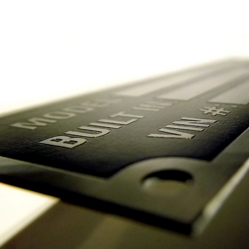 Anodized Aluminium universal custom manufacturer etched vin name plate ...