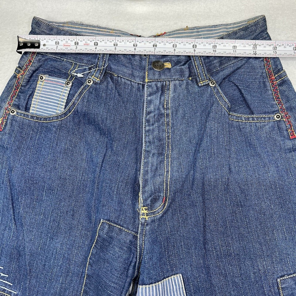 90s FNF Wide Leg Denim Jeans Y2K Patch Heavyweight Streetwear Skate ...