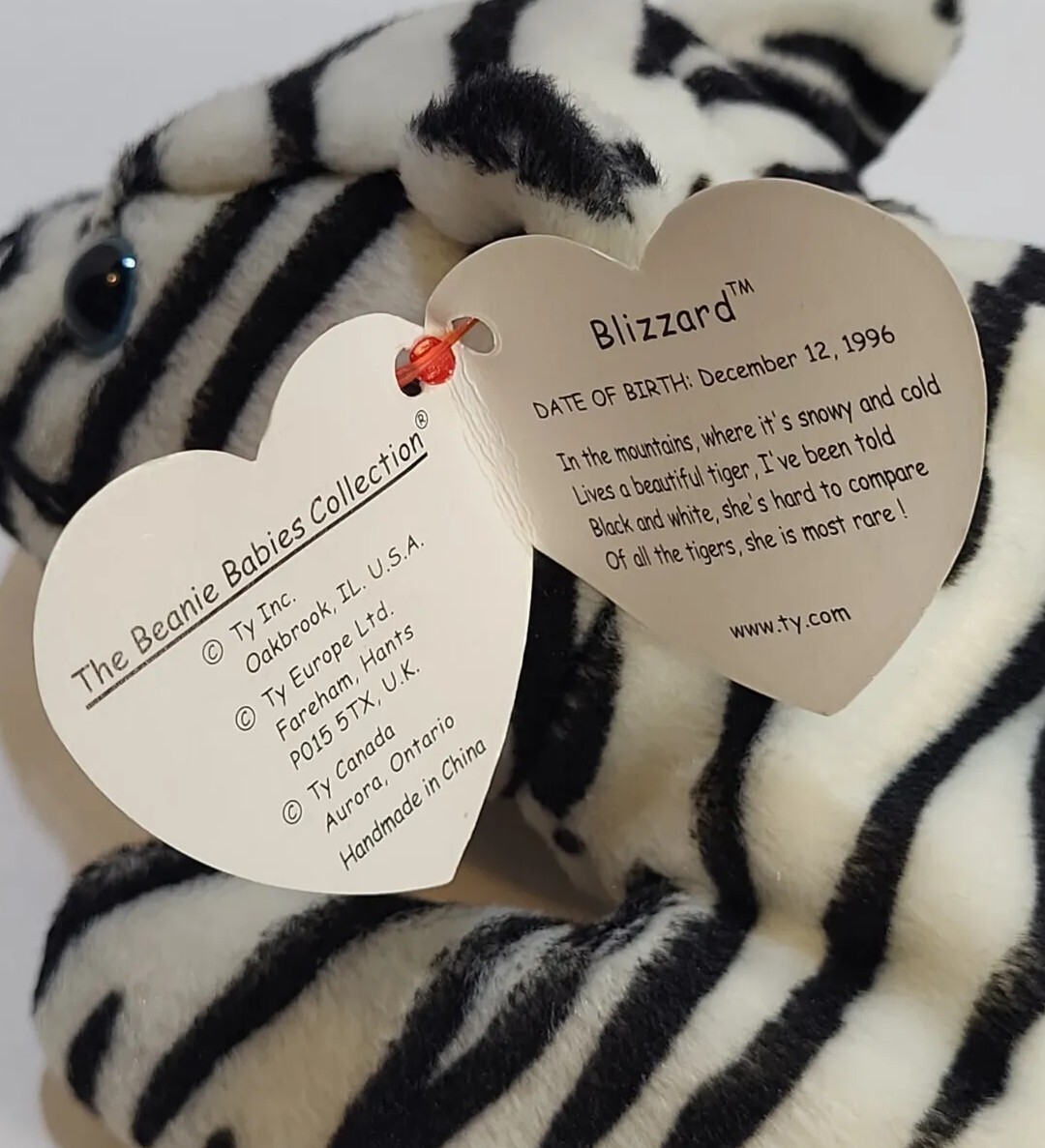 Ty Beanie Baby "BLIZZARD" the Tiger Very Good Condition 1996 Retired | eBay