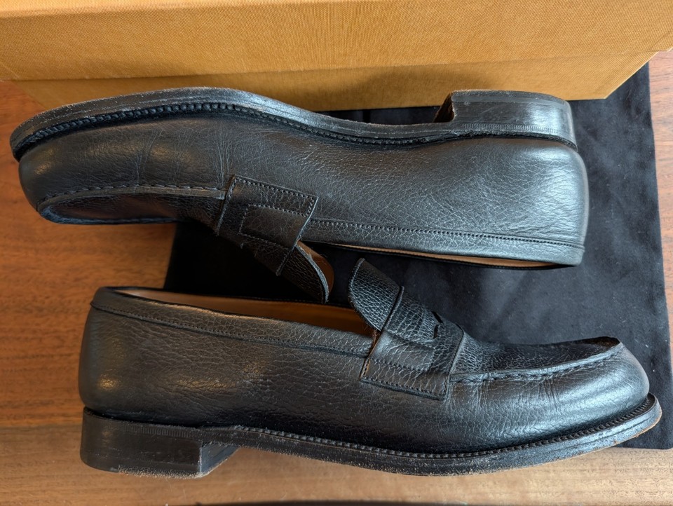 J.M. Weston 180 Grained Men's Loafer in Black (Size 8C, approx 9 / 9.5 ...