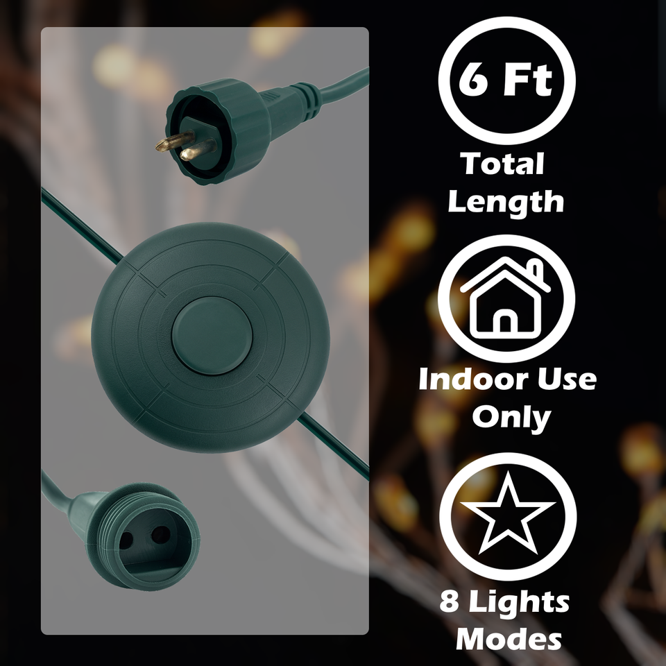 New Christmas Tree LED Power Cord Foot Switch Control Raintight 1/2inch ...