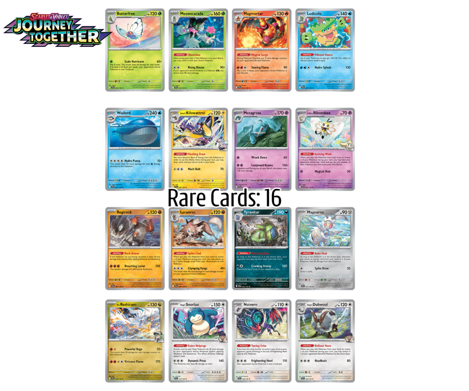 Pokémon Journey Together Complete Common, Uncommon & Rare 143 Card Set ...