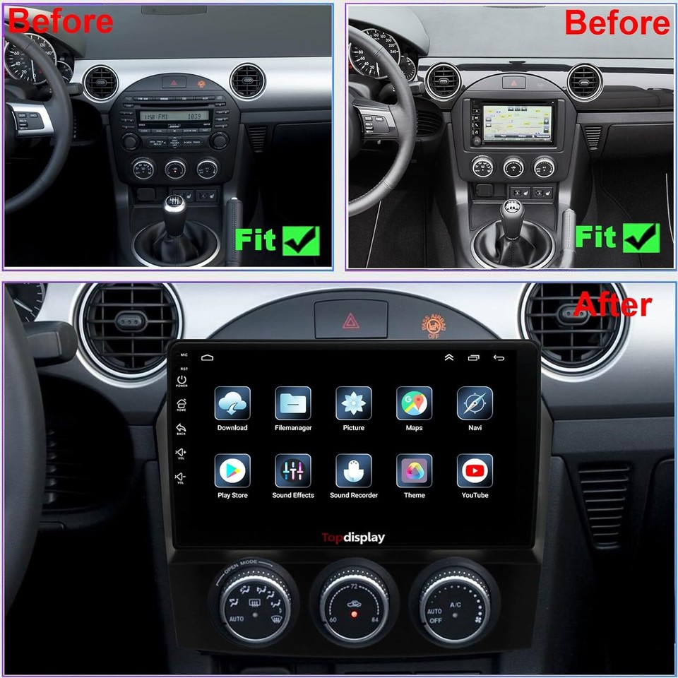 For Mazda Miata MX-5 MX5 Android 13 Car Stereo Radio Carplay GPS Navi ...