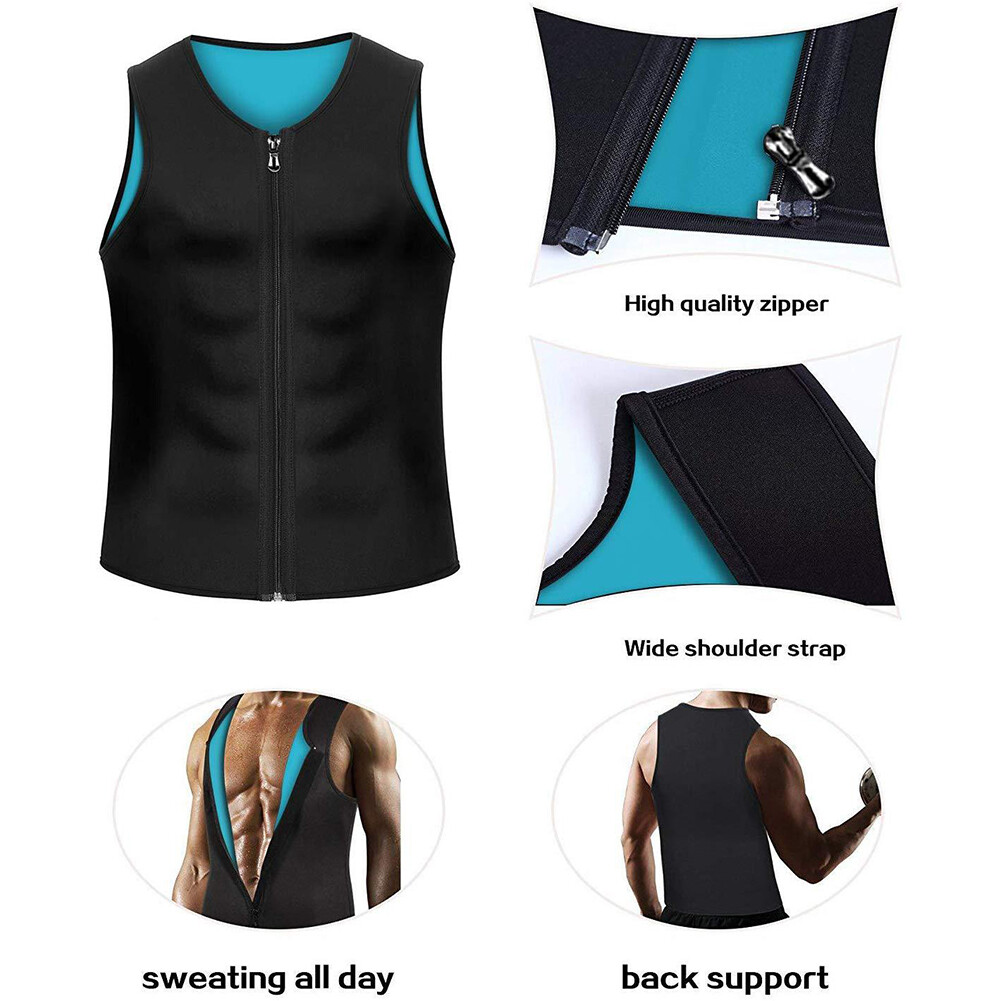 Neoprene Sweat Vest Elastic Men Sauna Fitness Vest for Daily Wear (M ...