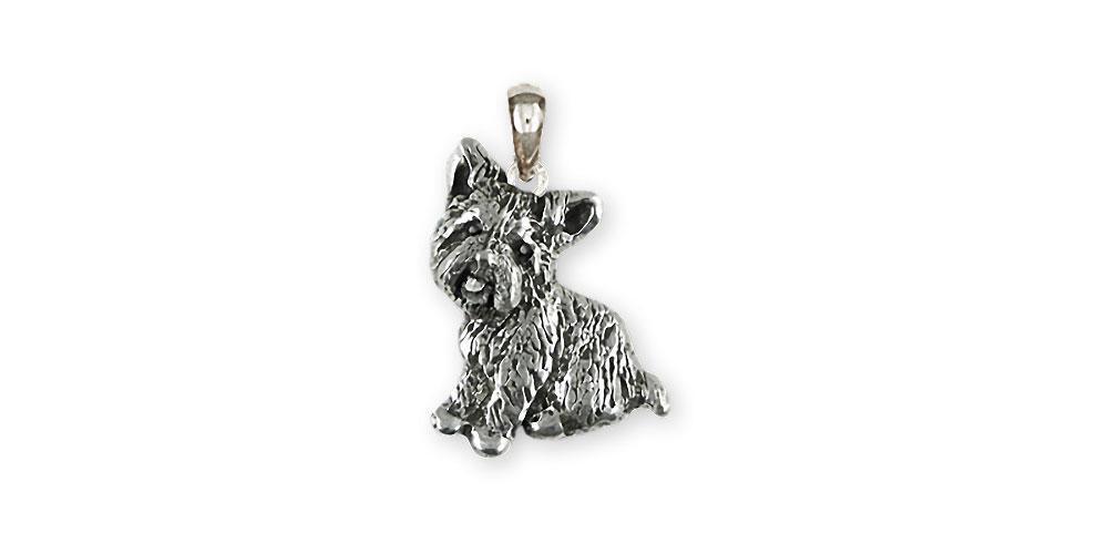Yorkie Jewelry Sterling Silver Handmade Yorkshire Terrier Pendant ...
