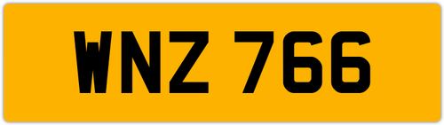 WNZ 766 W 3X3 DATELESS PRIVATE NUMBER PLATE WILL WIL WENDY WES WALT ...