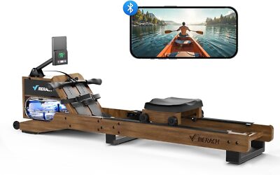MERACH Oak Wood Water Rowing Machines for Home with 12 Enhanced ...