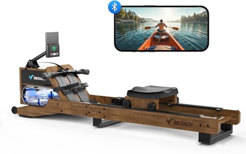 MERACH Oak Wood Water Rowing Machines for Home with 12 Enhanced ...