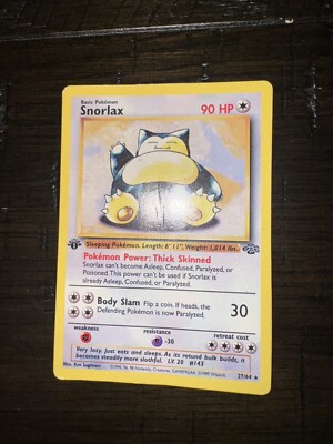 Pokémon TCG Snorlax Jungle 27/64 Regular 1st Edition Rare | eBay