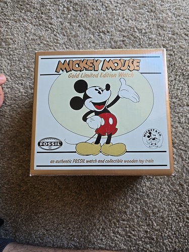 Mickey Mouse-Fossil GOLD Limited Edition Watch &Train-#922/1000 RARE ...
