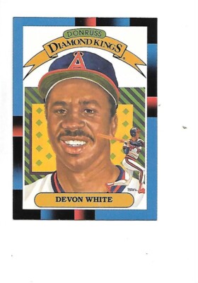 Devon White 1988 Donruss Diamond Kings Baseball Card #8 California ...