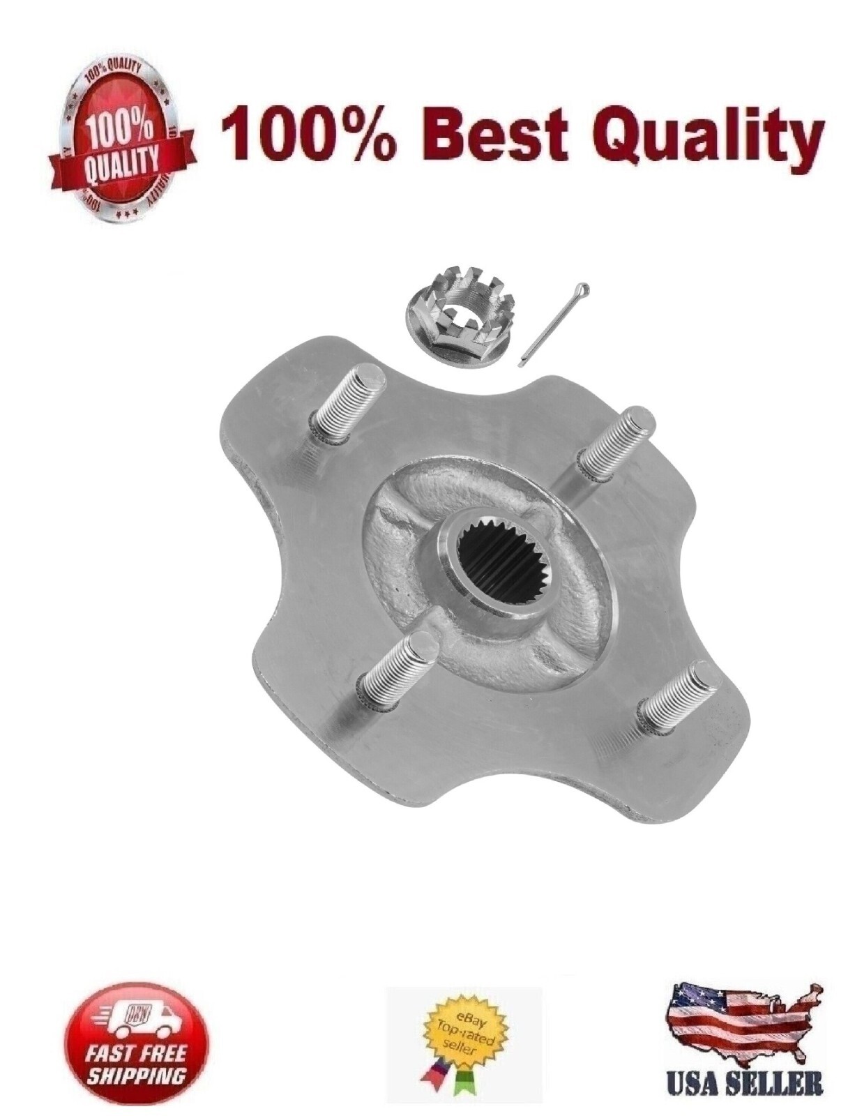 Rear Axle Wheel Hub W/Nut For Honda TRX420 FE TRX420FM Rancher 420 4X4 ...