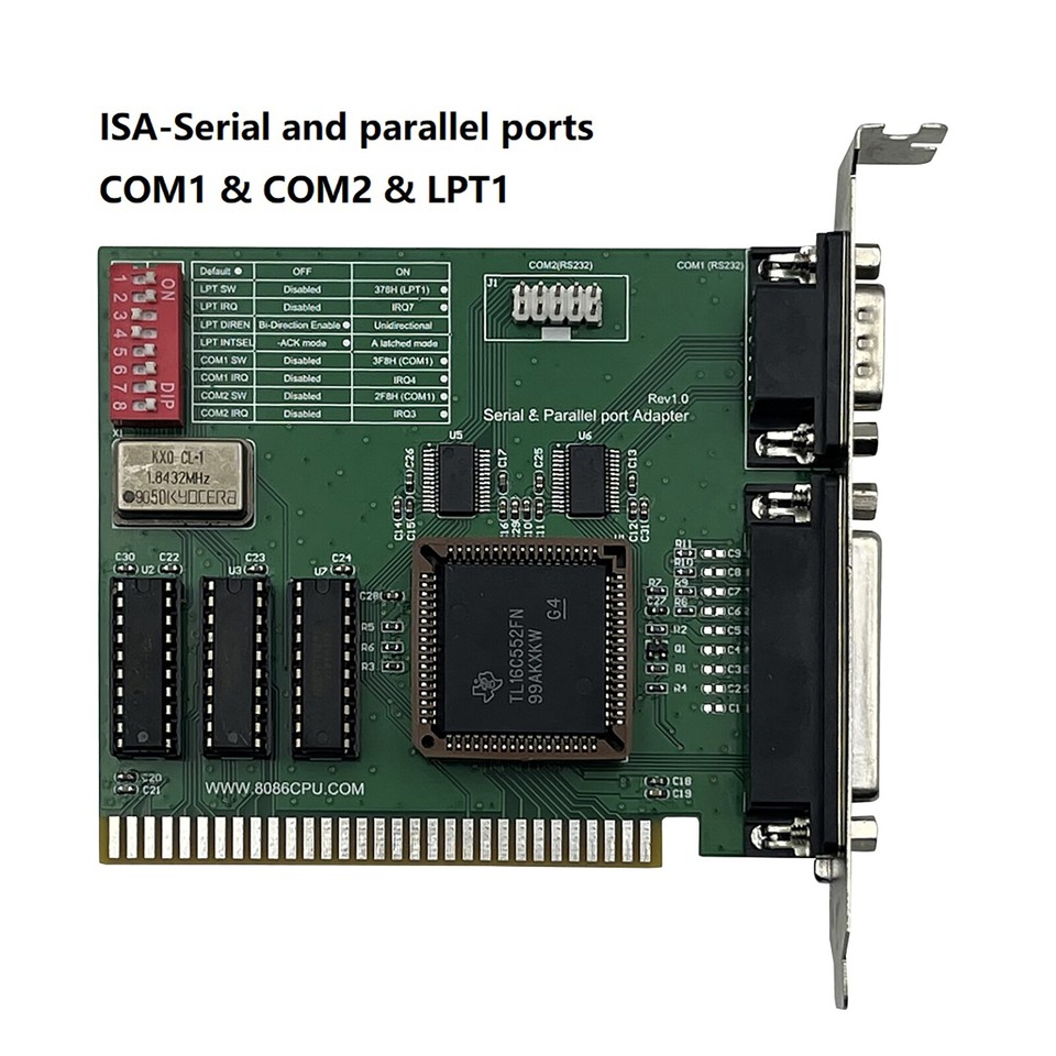 ISA RS232 Serial&Parallel Port Expansion Card ISA COM1 COM2 LPT PC ...