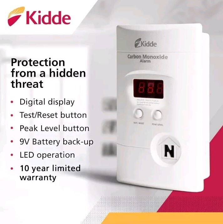 Kidde ‎KN-COPP-3 Nighthawk Carbon Monoxide Detector Alarm Digital ...