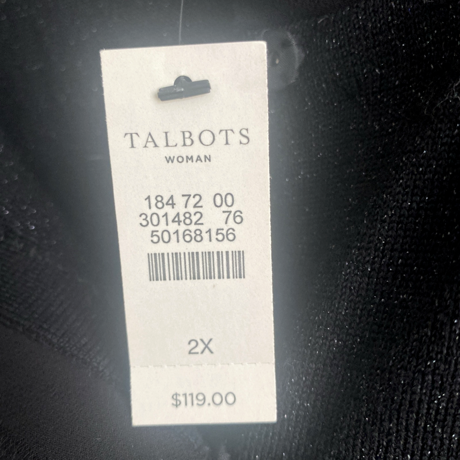 2X Talbots Woman New Black Sparkle Metallic Silver Button Cardigan ...