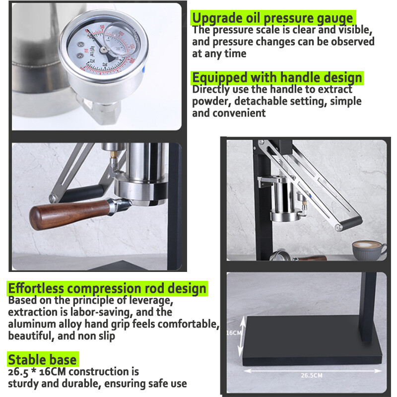 15 Bar Hand Press Espresso Coffee Maker Manual Push Type Machine ...