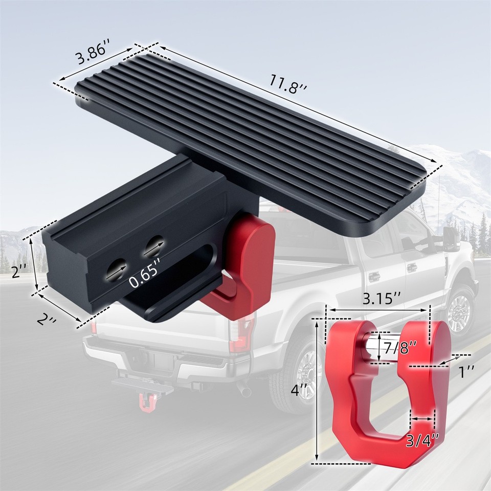 For 2" Receiver Hitch Armor Step Bar Bumper Guard Rear Tow Trailer ...