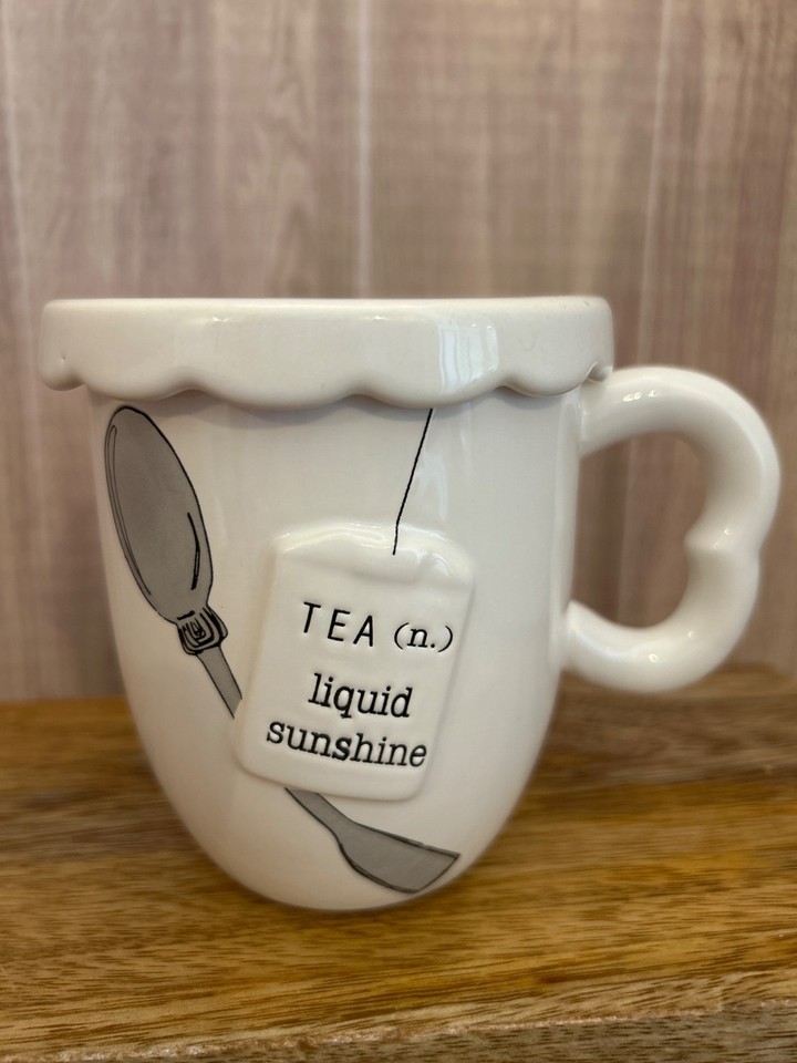 Mud Pie "TEA Sip It, Sip It, Good" Ceramic Tea Mug With Lid Set | eBay