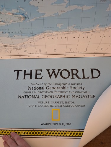 Vintage 1989 National Geographic HUGE Map Mural NGS World Political 114 ...