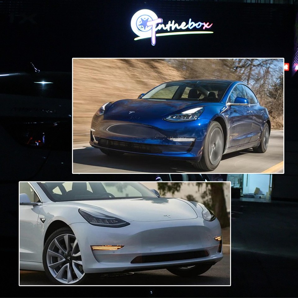 Swithback LED Sequential Signal Fog Lights For Tesla Model 3 17-23 ...