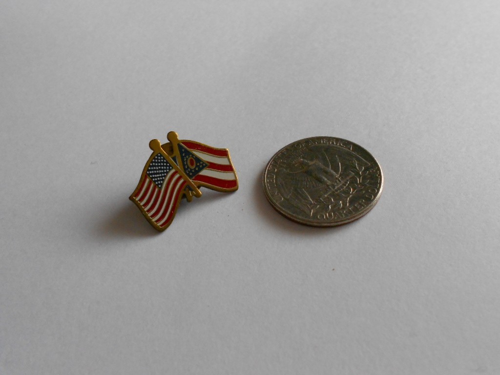 Double Flag Pin Red White Blue Patriotic USA | eBay
