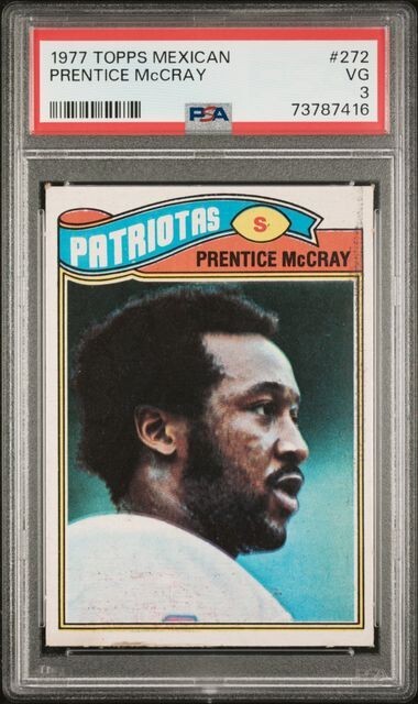 1977 Topps Mexican Prentice McCray #272 PSA 3 VG Boston Patriots New ...