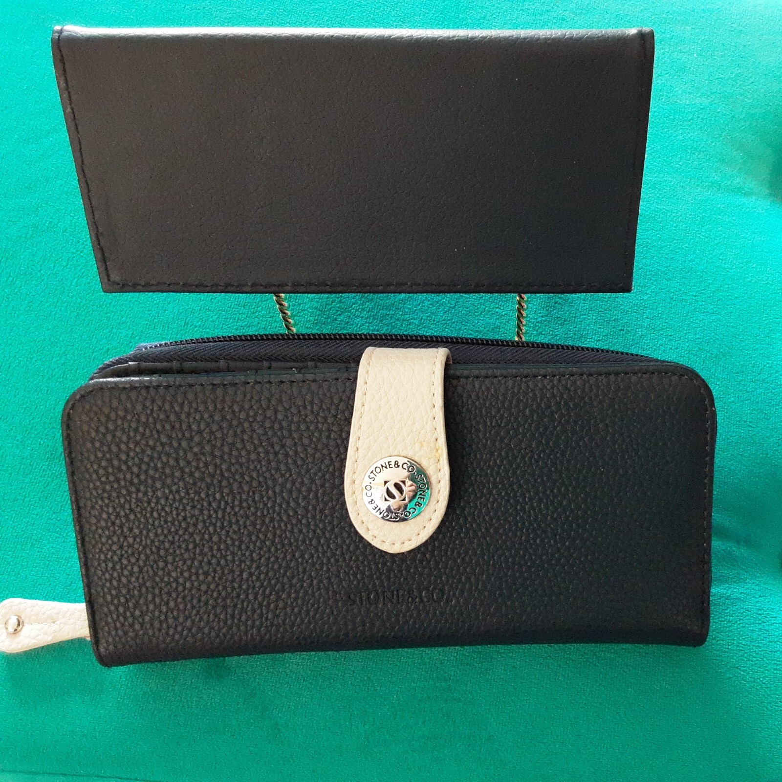 Stone & Company Leather Large Zip /Snap Closure Wallet W Checkbook ...
