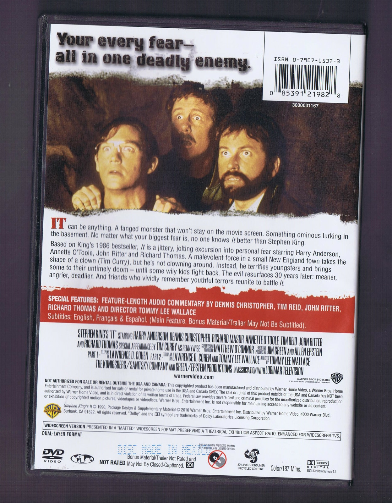 Stephen King's IT - JOHN RITTER TIM CURRY (DVD) NEAR MINT 85391219828| eBay