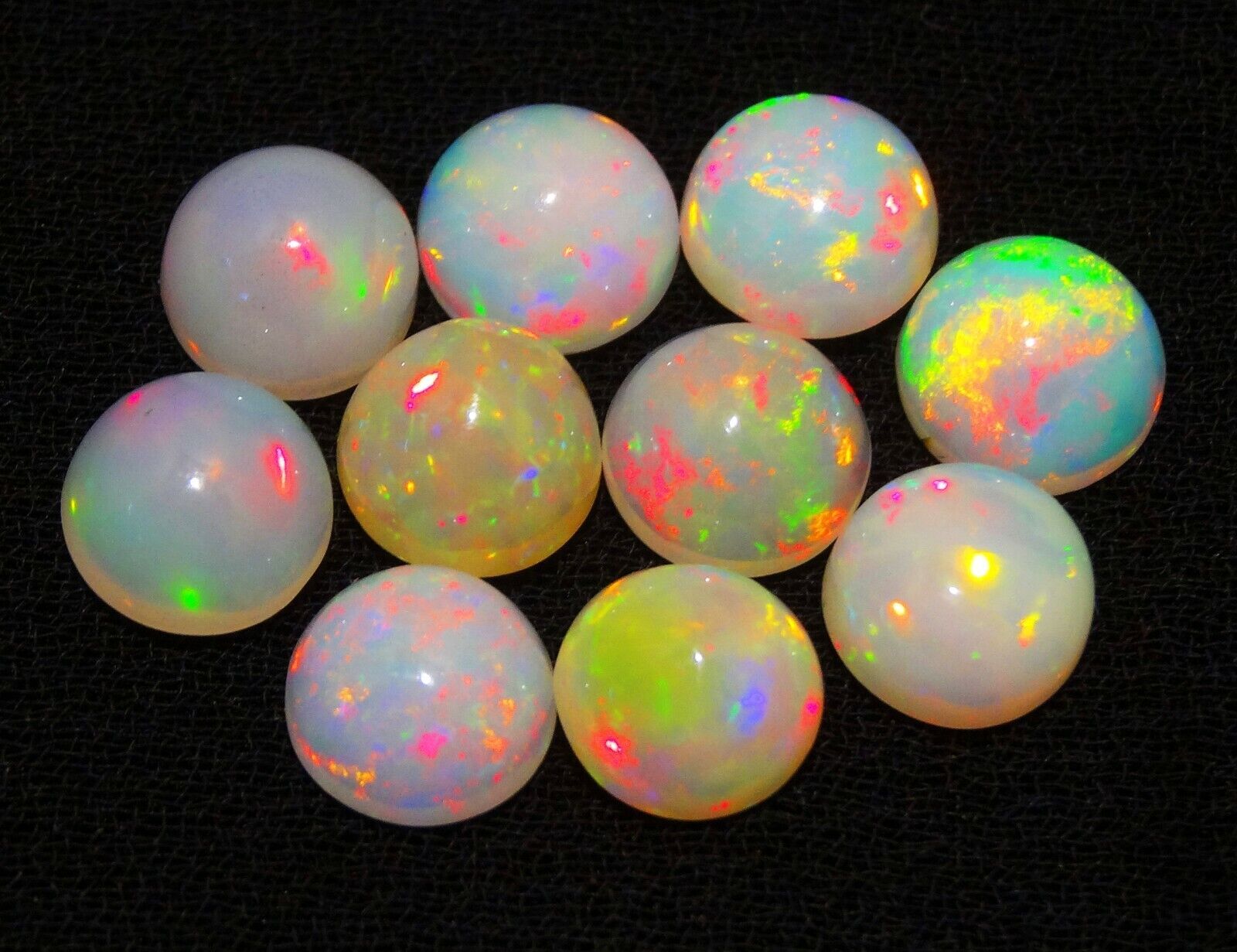 Natürlicher äthiopischer Opal-Edelstein, 7 mm Größe, kalibrierte runde ...