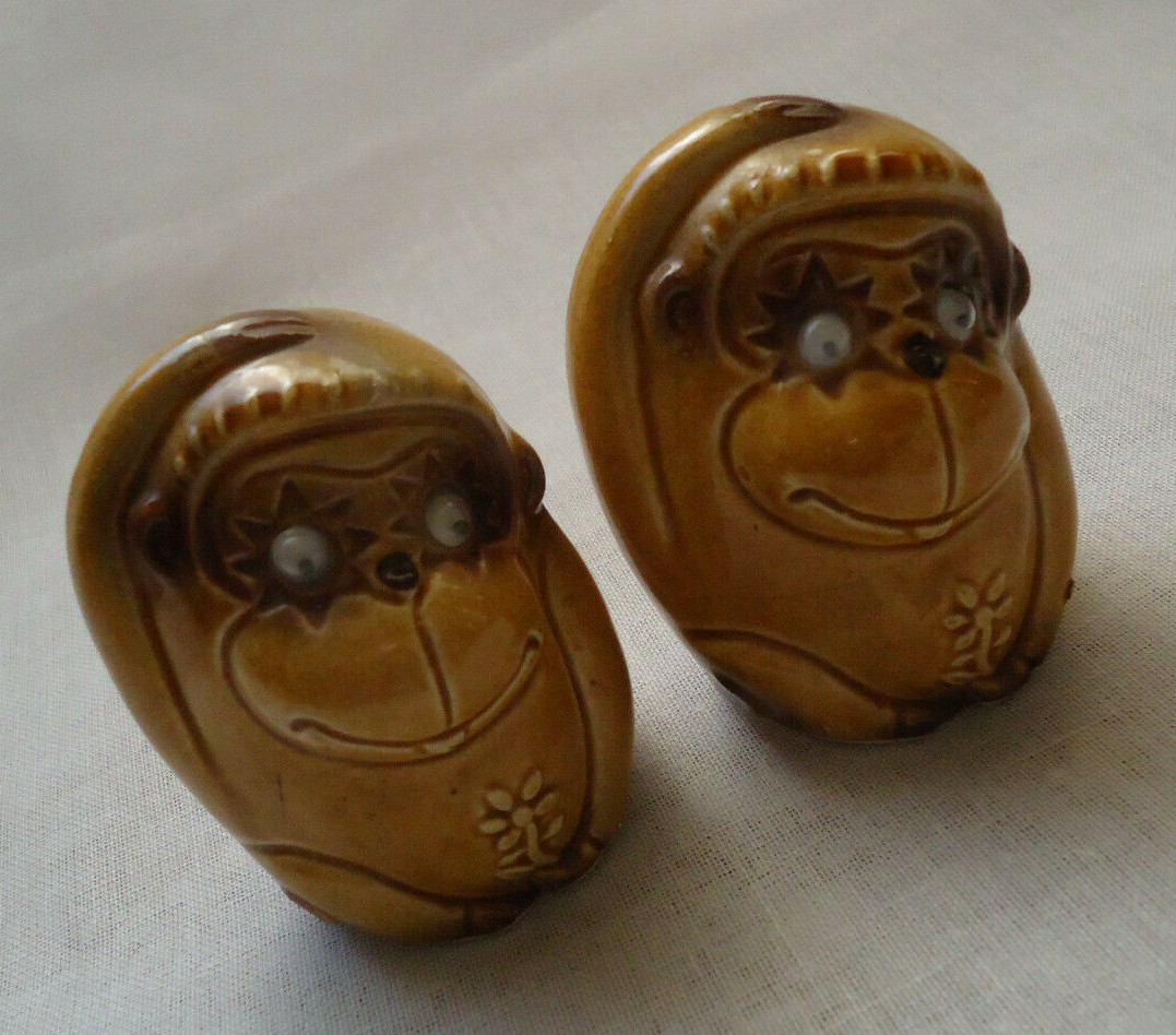 VTG ceramic SALT & PEPPER SHAKERS GOOGLY EYE gorillas JAPAN | eBay