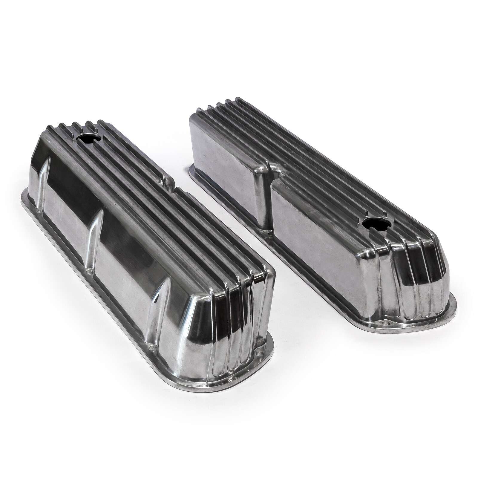 Ford SB 289 302 351 Windsor Nostalgic Finned Aluminum Valve Covers Tall ...