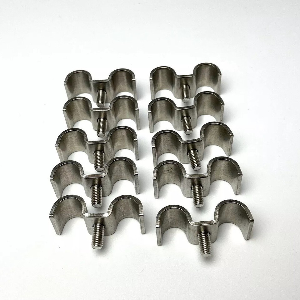 3/8 Stainless Steel Double Fuel Line or Trans Clamp 10 Pieces With ...