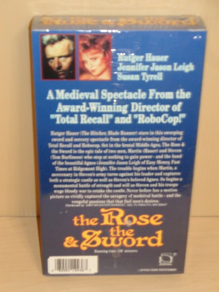 The Rose & The Sword -VHS Rutger Hauer Jennifer Jason Leigh Paul ...