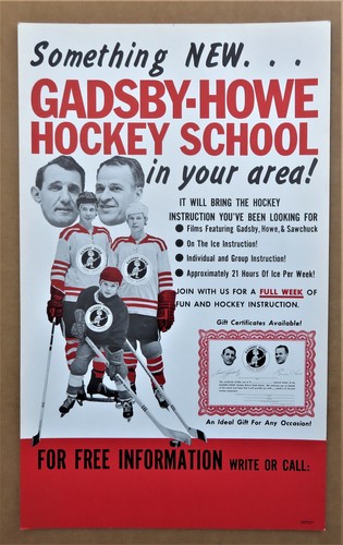 Detroit Red Wings Gordie Howe - Bill Gadsby Hockey School vintage ...