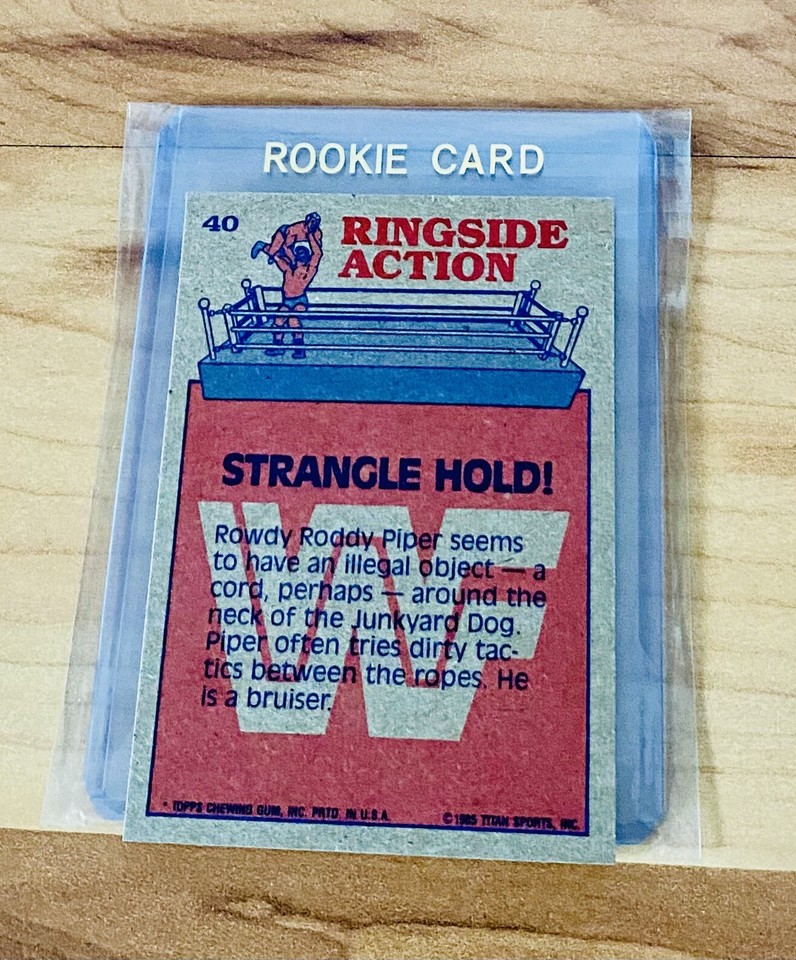 Rowdy Roddy Piper Rookie Vintage 1985 WWF Topps Wrestling card #40 Mint ...